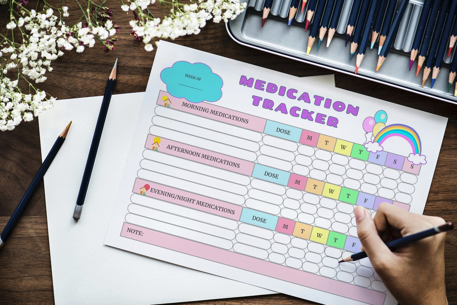 Kids Medicine Tracker, Customizable Kids Medication Sticker Chart for ...