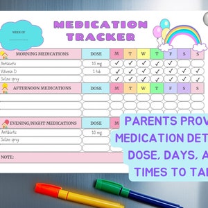 Kids Medicine Tracker, Customizable Kids Medication Sticker Chart for ...