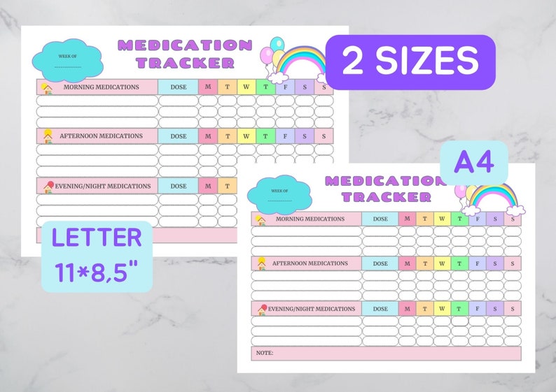 Kids Medicine Tracker, Customizable Kids Medication Sticker Chart for ...