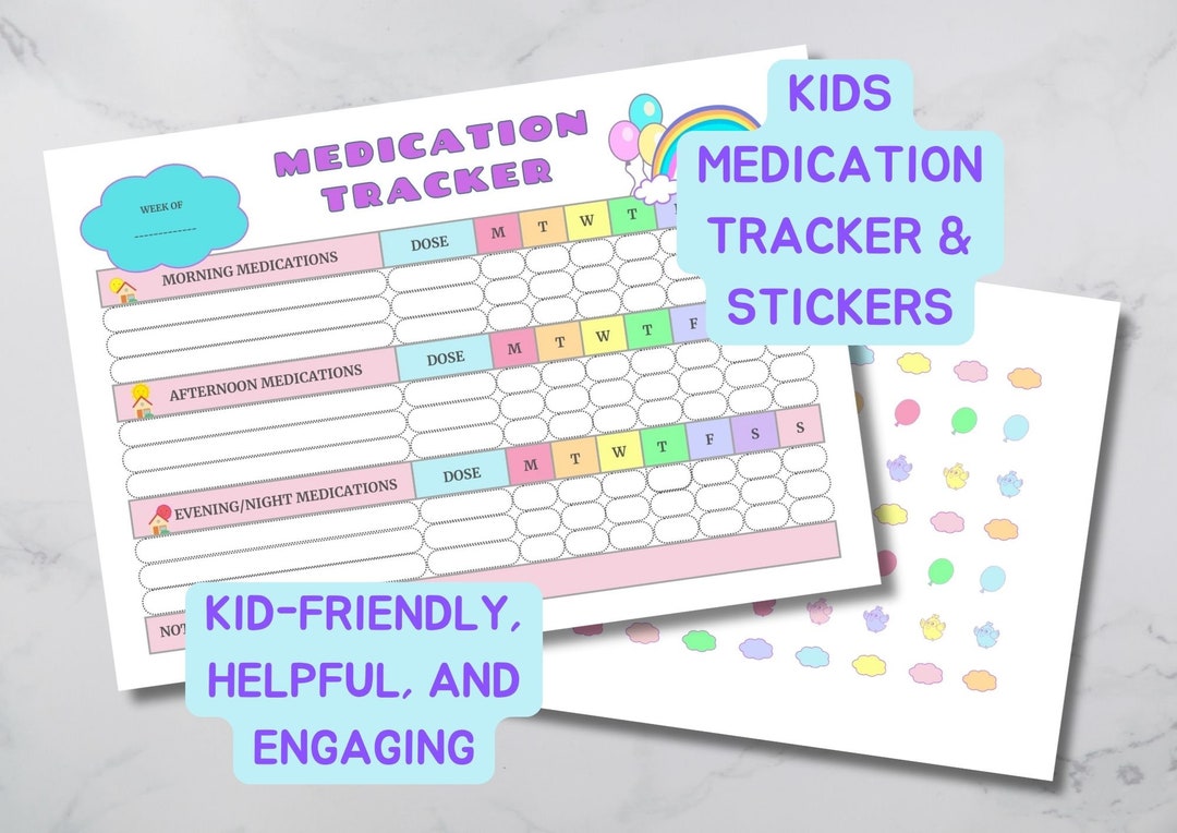 Kids Medicine Tracker, Customizable Kids Medication Sticker Chart for ...