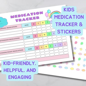 Kids Medicine Tracker, Customizable Kids Medication Sticker Chart for ...