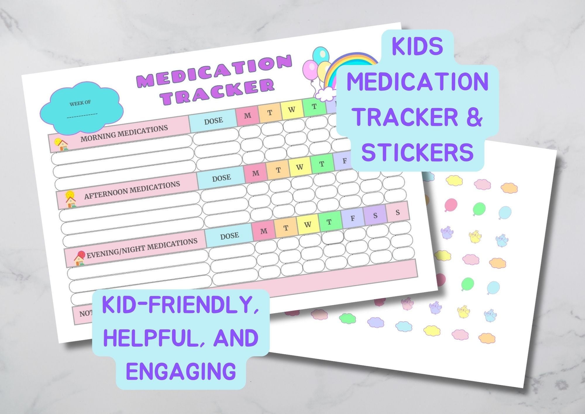 Kids Medicine Tracker, Customizable Kids Medication Sticker Chart for ...