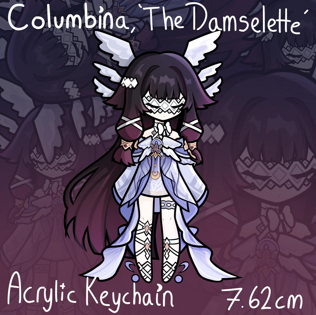 Columbina Keychain the Damselette Genshin Impact Acrylic 3” 76.2cm - Etsy