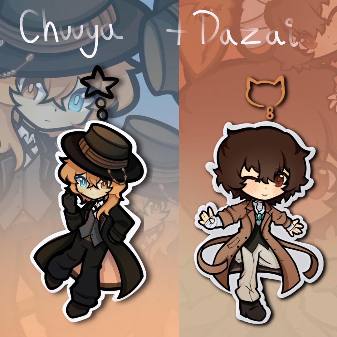 Dazai & Chuuya Keychain Set Bungo Stray Dogs Acrylic 3” - Etsy