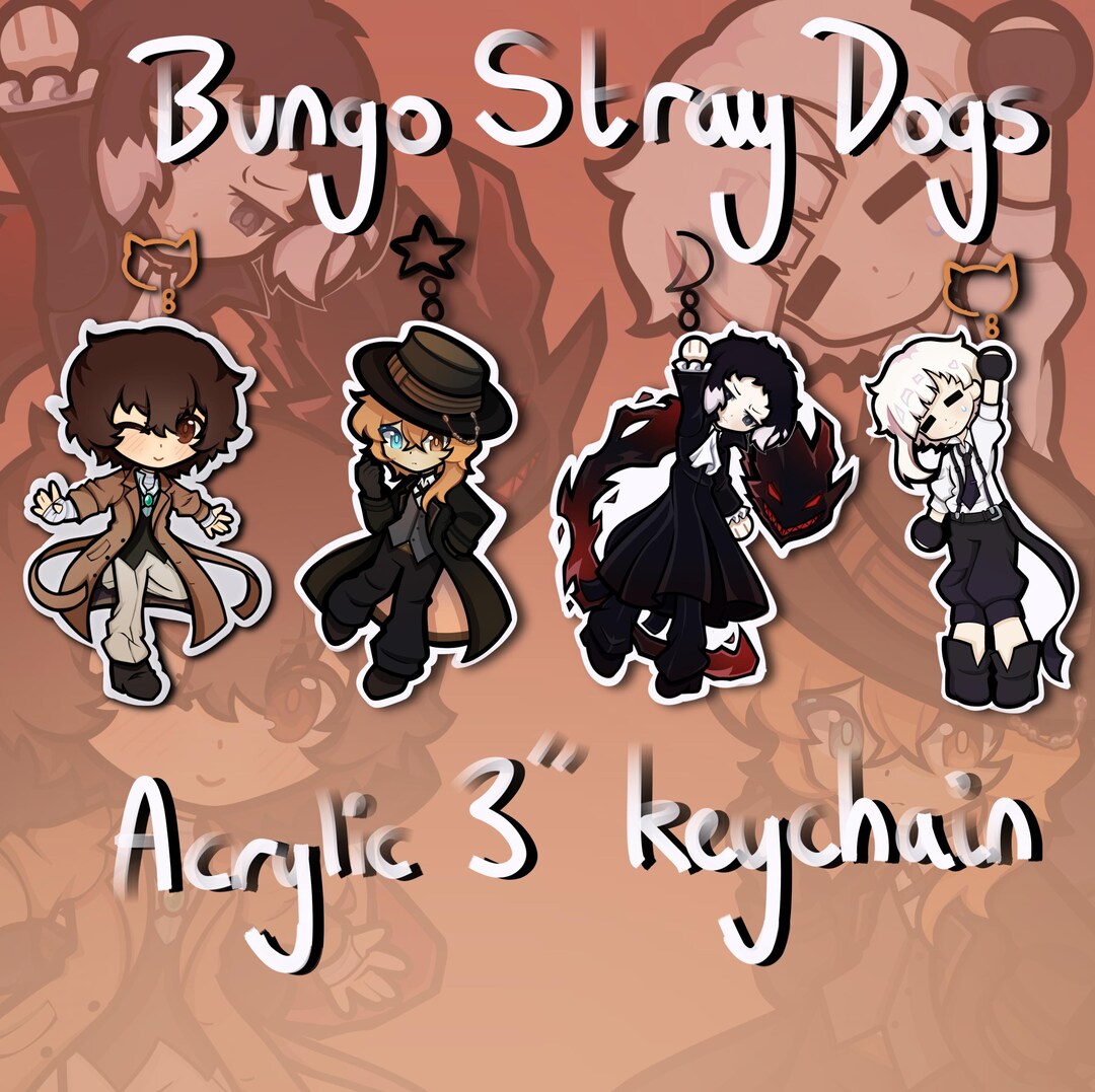 BSD Keychains Dazai Chuuya Atsushi Akutagawa Set Bungo Stray Dogs ...