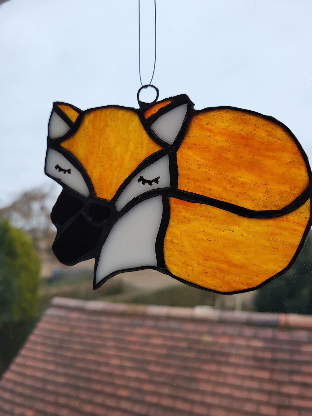 Stained Glass Fox Suncatcher - Etsy