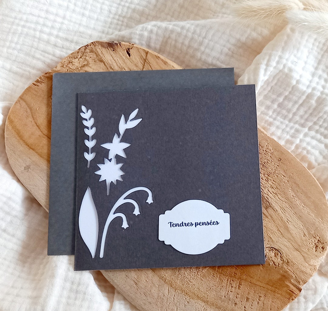 Sober Black White Condolence Card, Mourning Card - Etsy