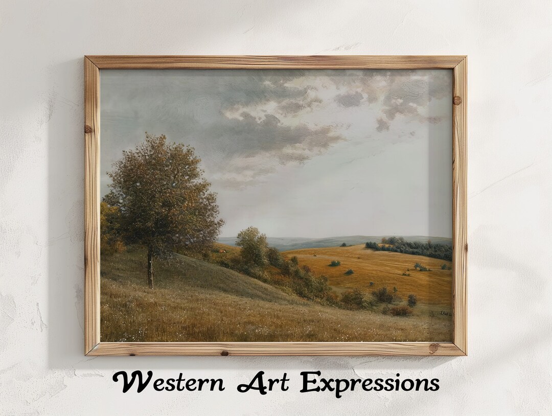 Summer Landscape Painting | Elm Tree | Rustic Landscape Canvas Print ...