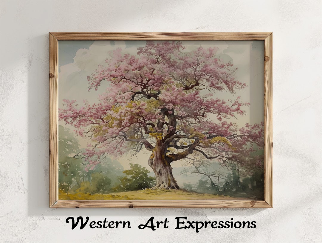 Eastern Redbud Tree | 19th Century Vintage Painting | Vintage Cherry ...