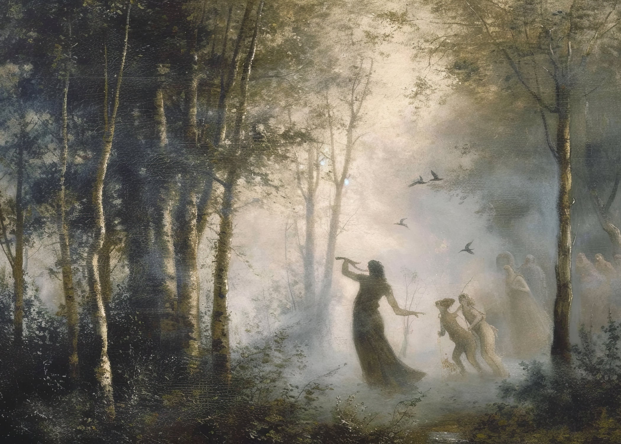 The Piper | Misty Forest Canvas Art | Enchanted Woods Wall Decor ...