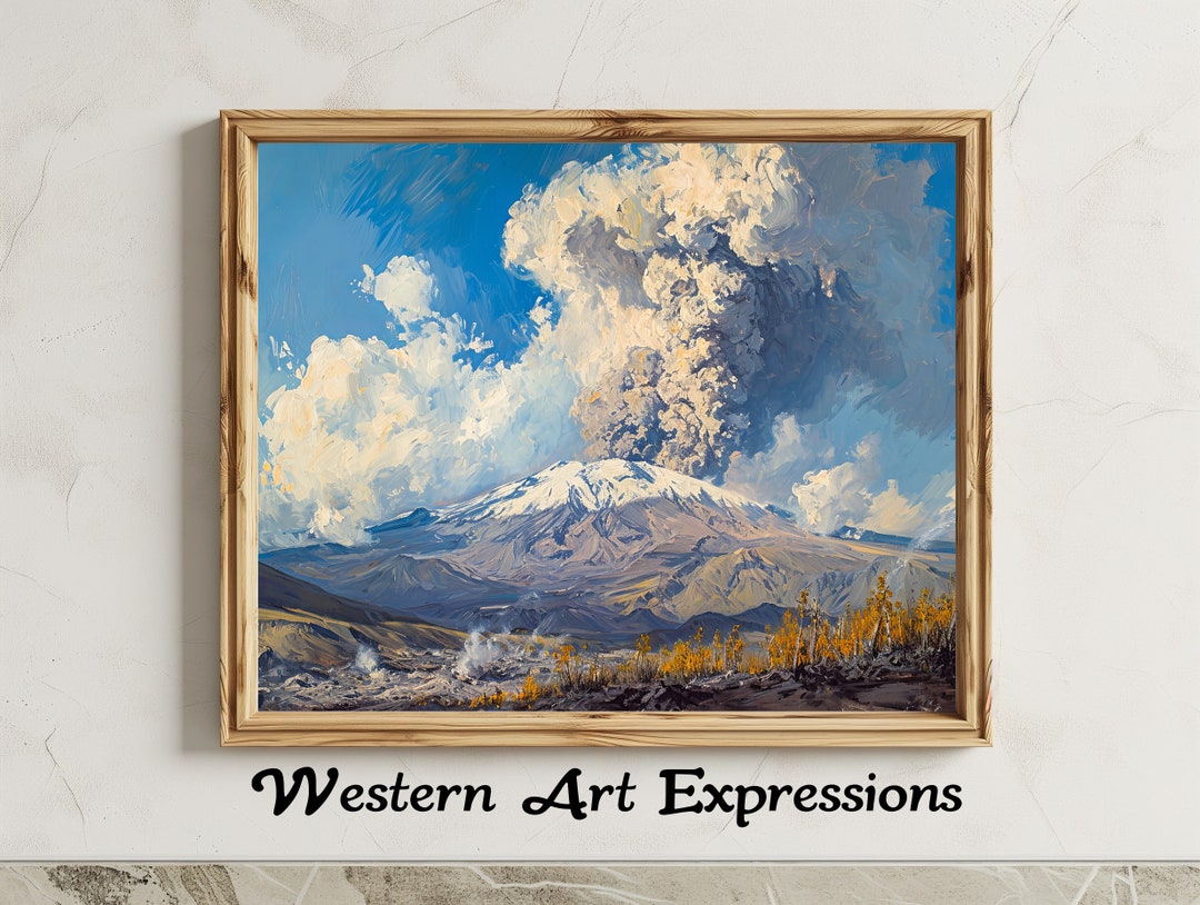 Mt Saint Helen's, Eruption 1980 | Volcano Oil Painting | Digital ...