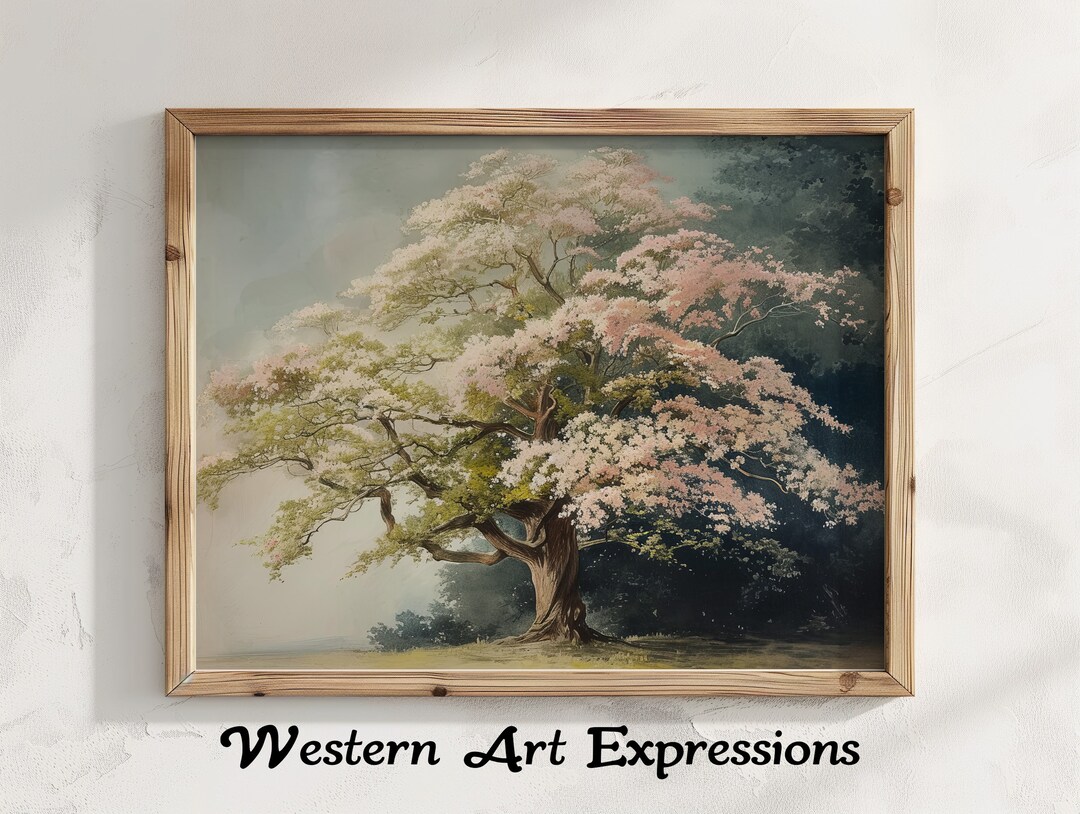 Early Bloom | Vintage Eastern Dogwood Tree Painting | Vintage Flowering ...