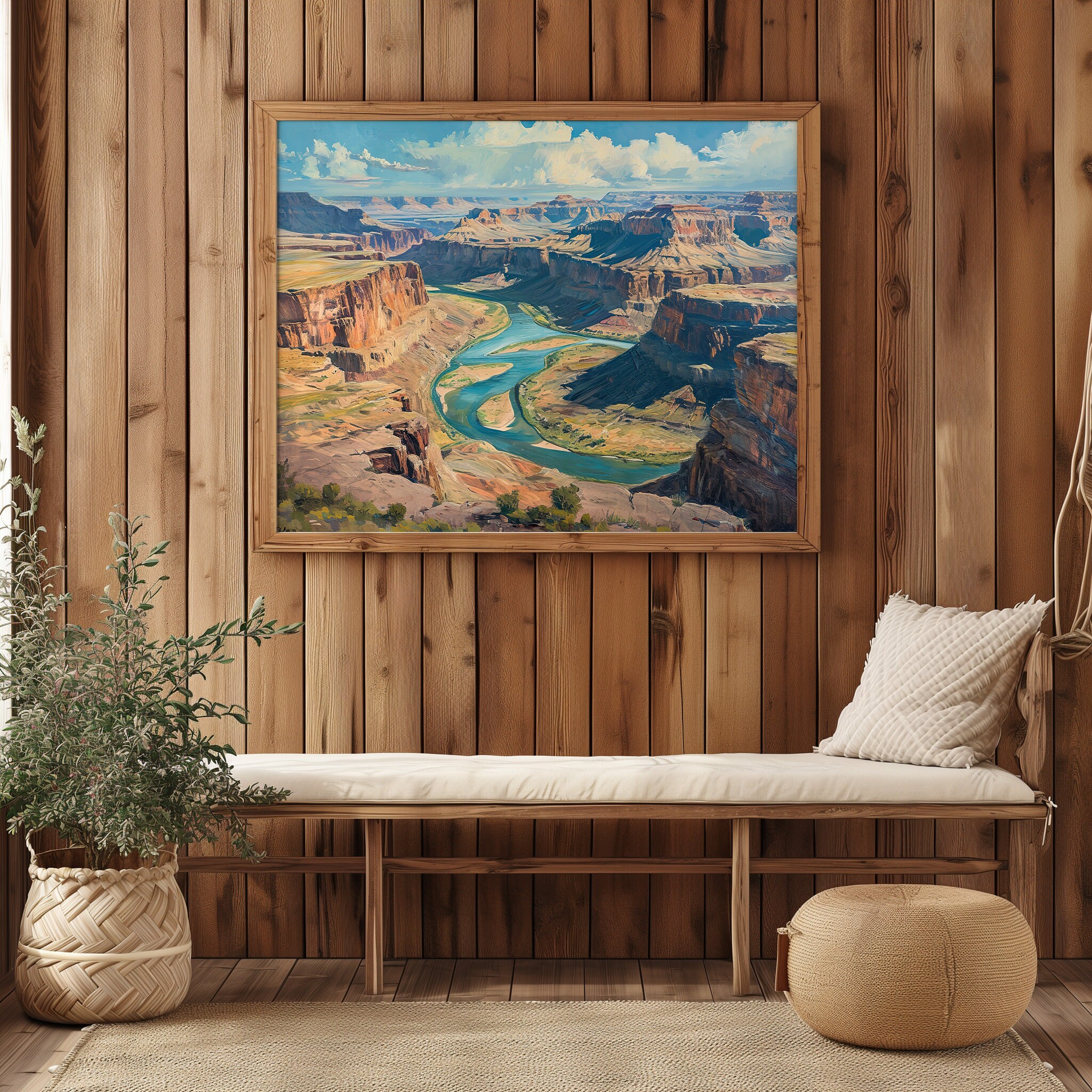 Grand Canyon Oil Painting | Colorado River | Digital Print | Rustic ...