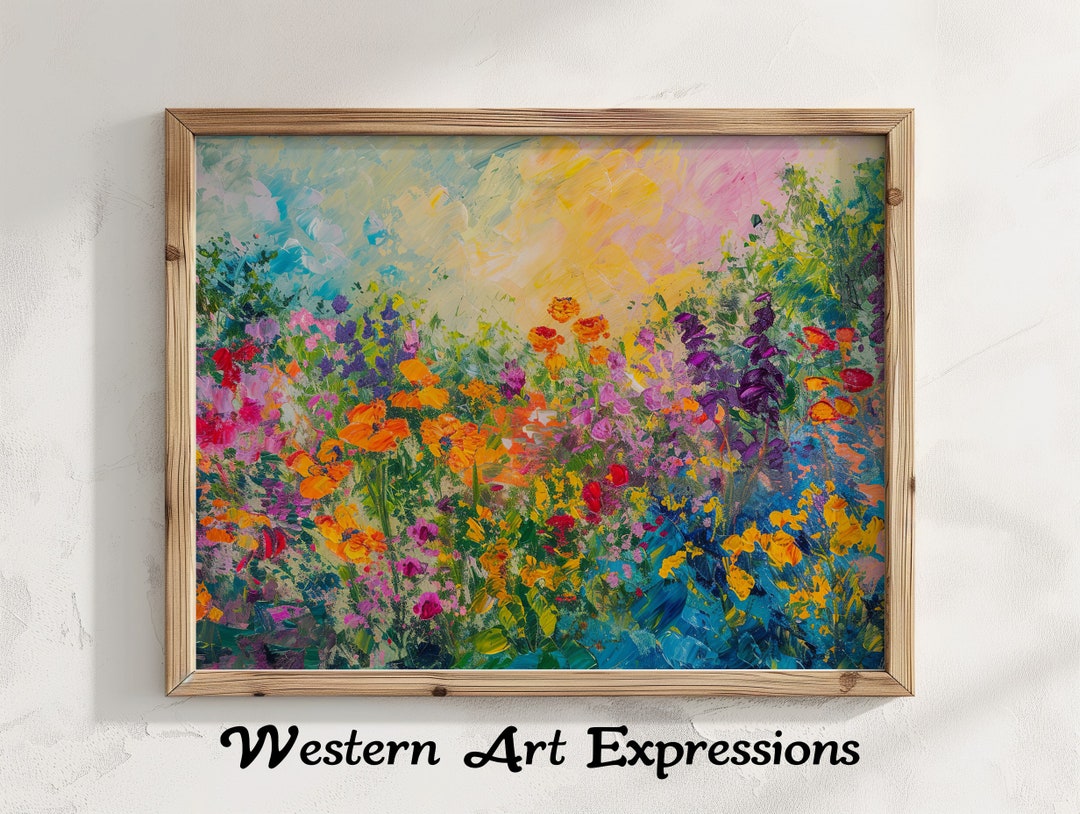Wildflowers on the Prairie | Colorful Flower Field Canvas Art ...