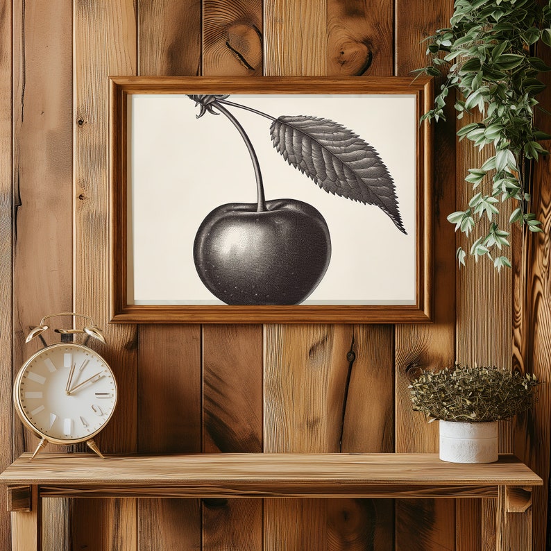 Cherry Illustration | Vintage Cherry Botanical Illustration | Kitchen ...