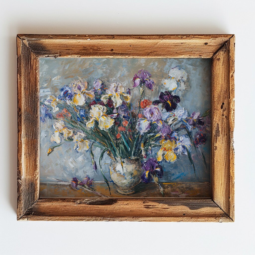 Irises in Vase - Oil Painting | Impressionist Floral Painting ...