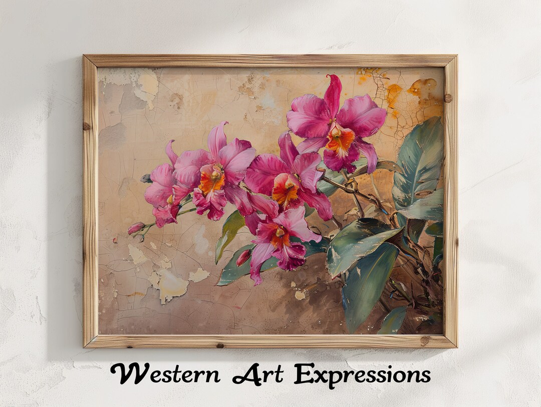 Orchids in Bloom | Vintage Flower Print | Vintage Orchid Print ...