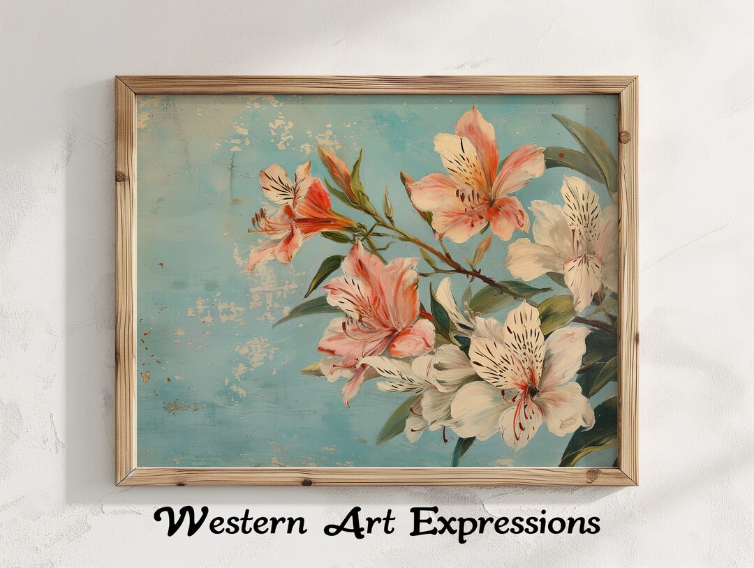 Alstroemeria Petals | Vintage Floral Wall Art | Rustic Alstroemeria ...
