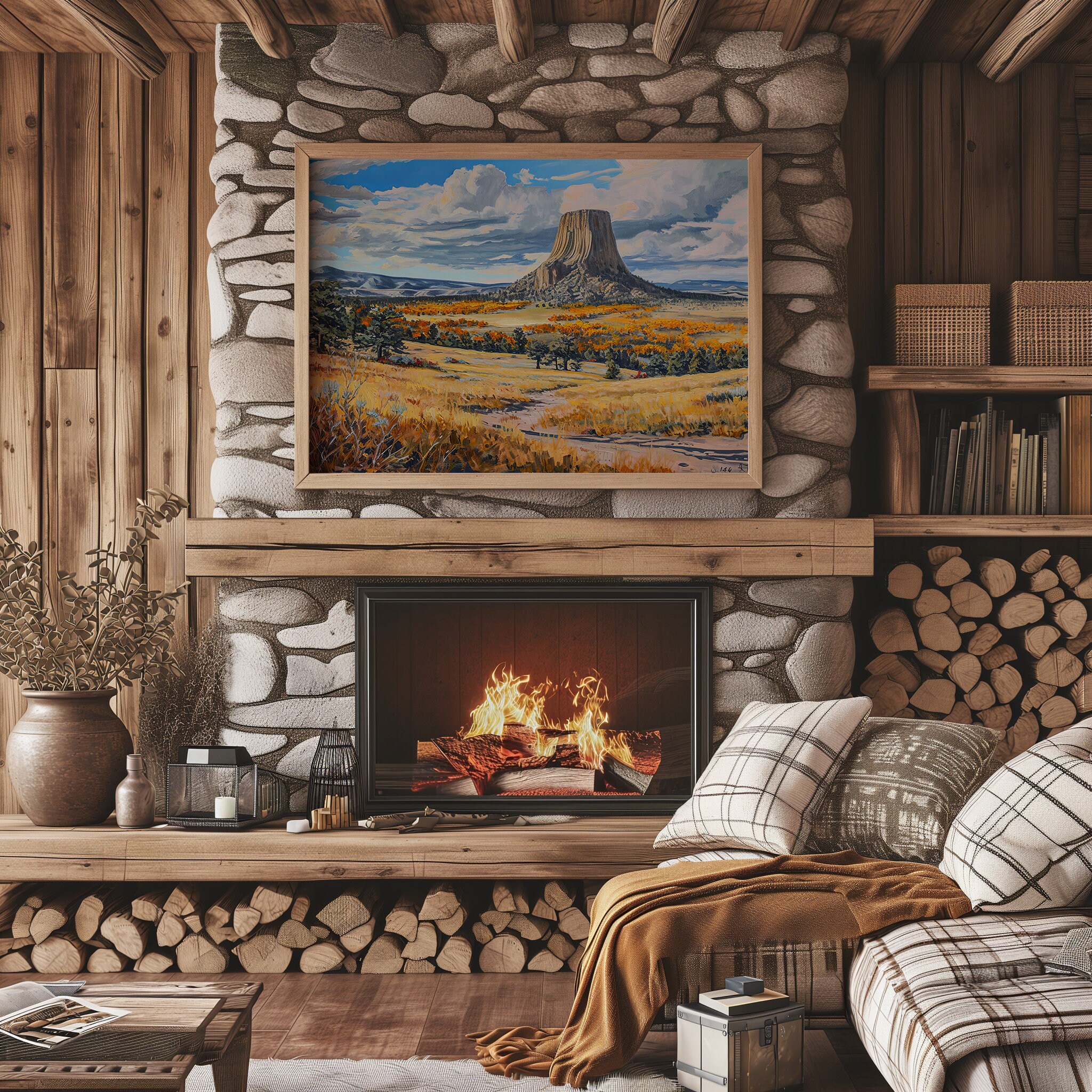 Devils Tower | Landscape Oil Painting | Wyoming Painting | Digital ...