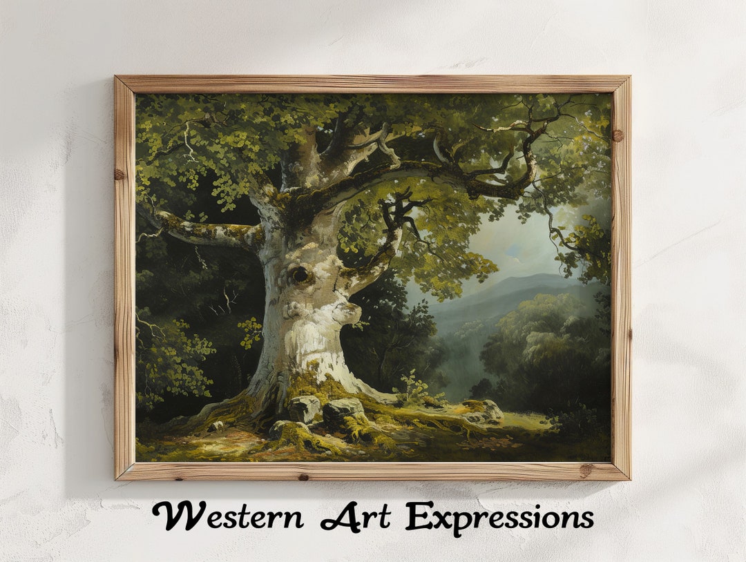 American Beech Tree | 19th Century Style Painting | Rustic Forest ...