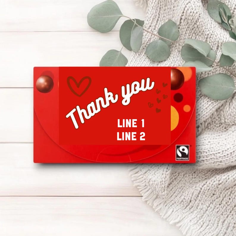 Thank You Rectangle Chocolate Decal. Thank You Square Labels for Gifts ...