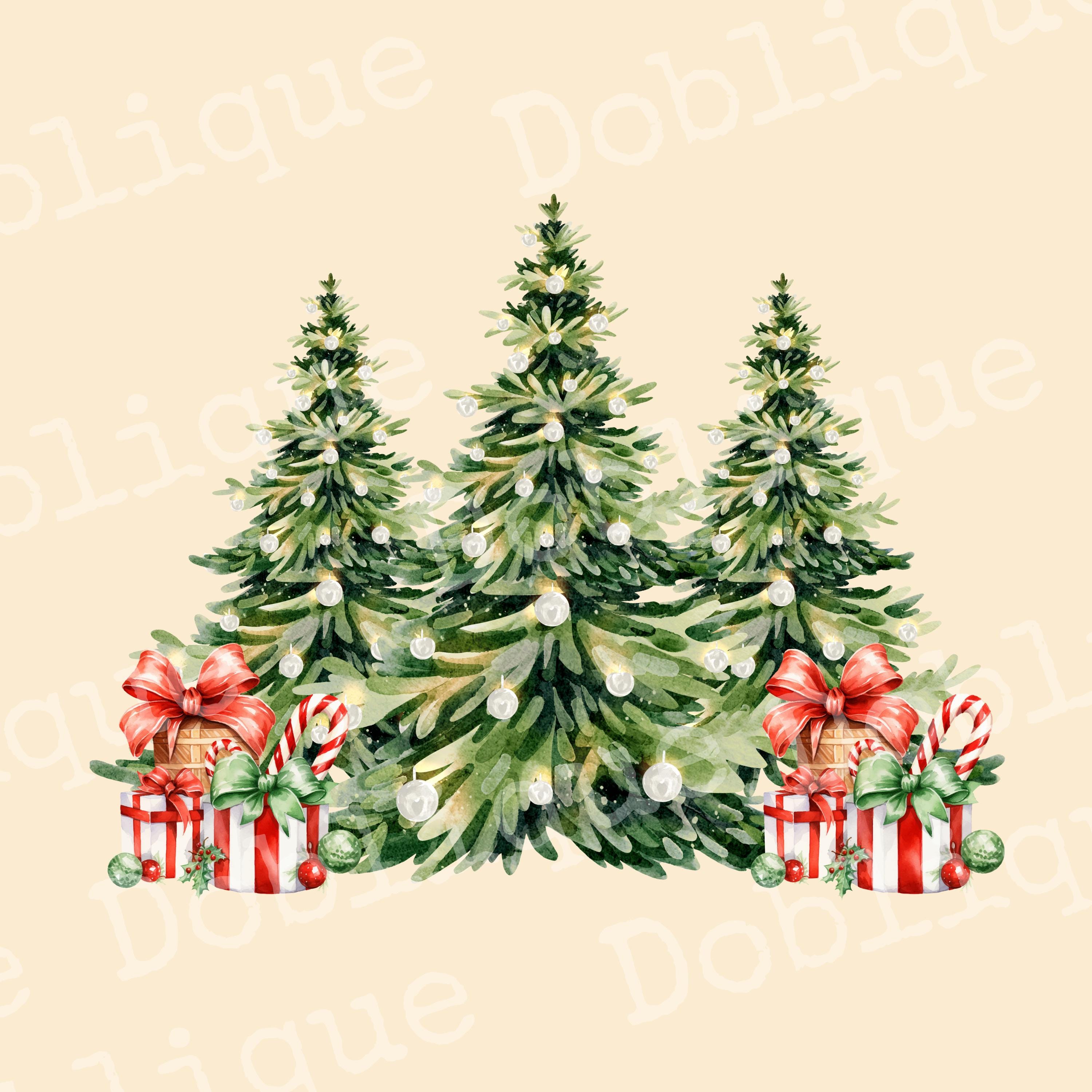 Christmas Tree PNG, Christmas Tree Clipart, Retro Christmas Png, Pine ...