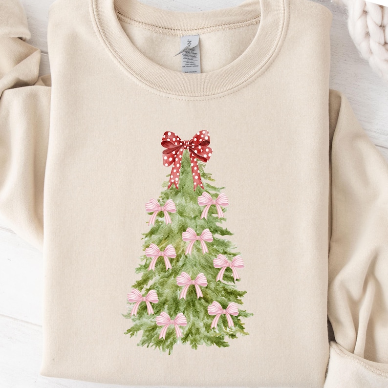 Coquette Christmas Tree PNG, Christmas Clipart, Watercolor Christmas ...