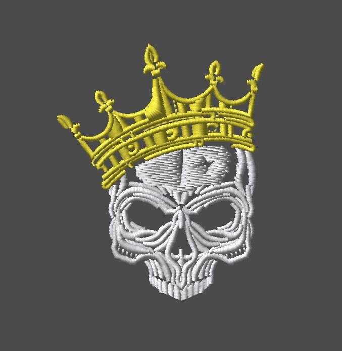 Skull With Crown Embroidery Patch - Etsy