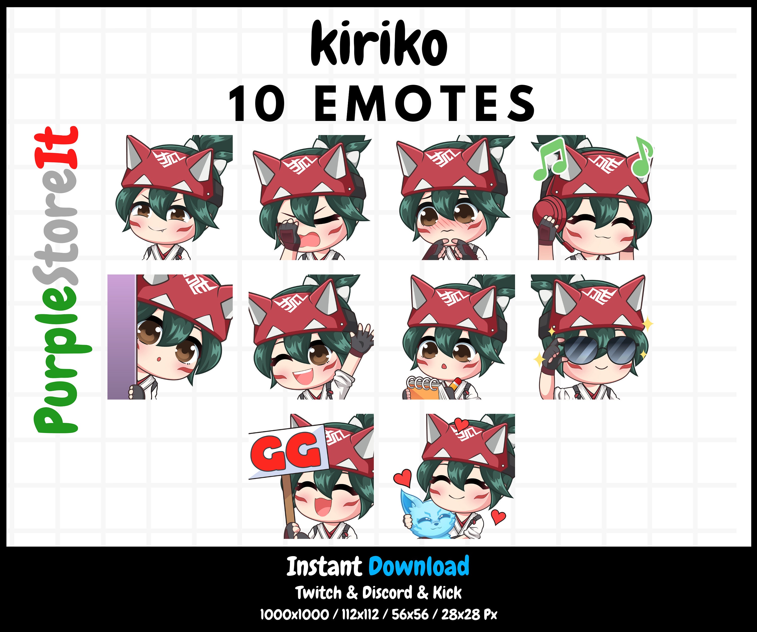 10 Kiriko Emotes From Overwatch | Twitch Emotes | Discord Emotes | Kick ...