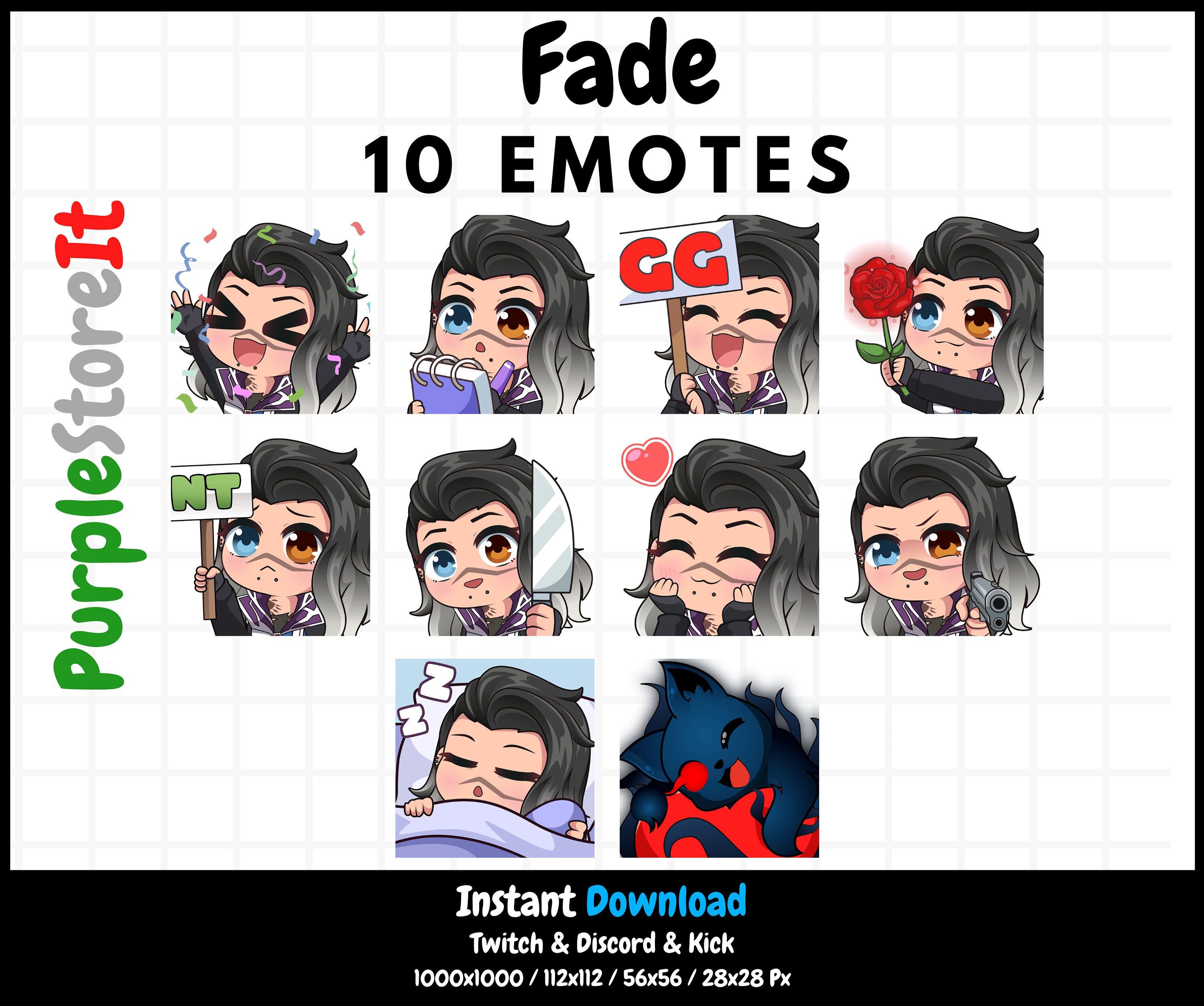 10 Fade Emotes From Valorant Twitch Emotes Discord Emotes Kick Emotes ...