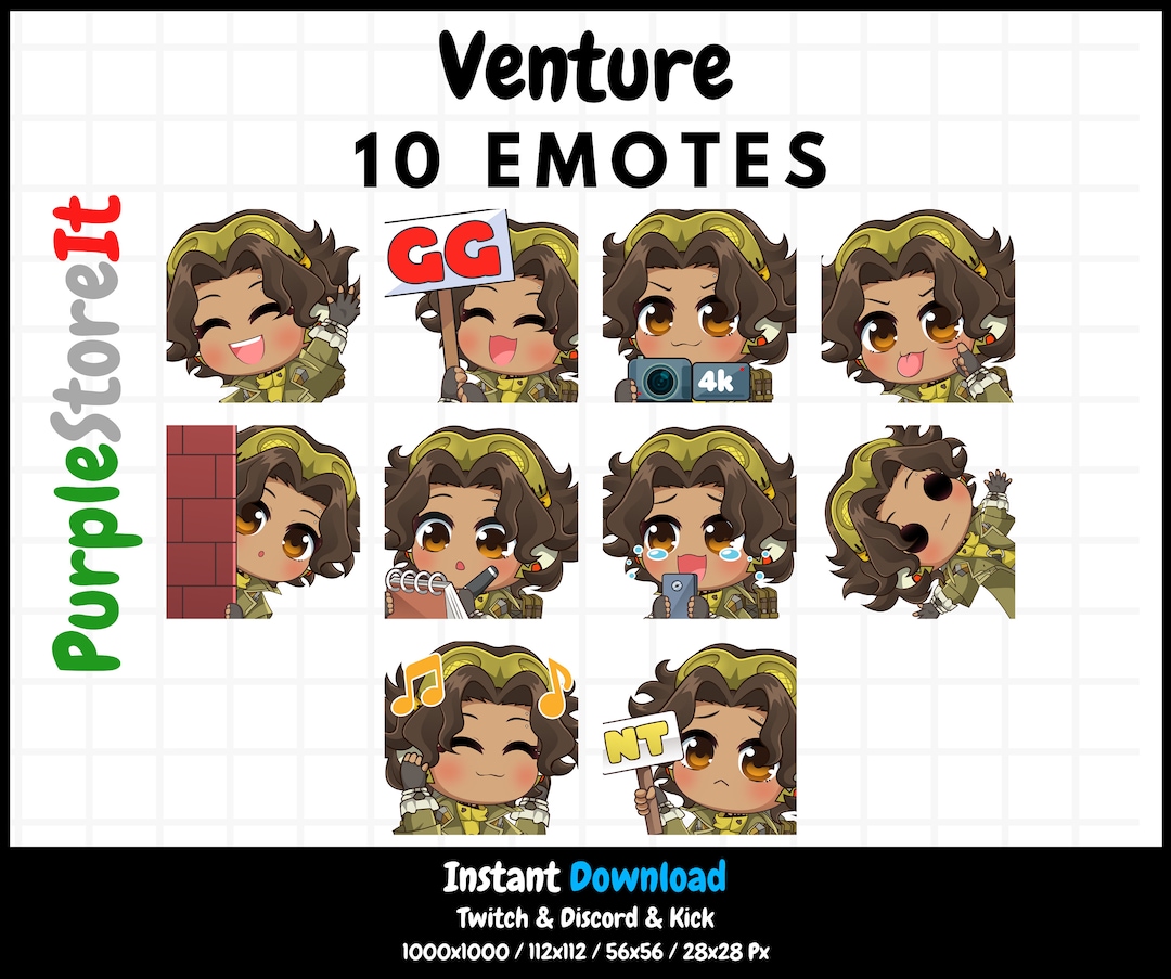 10 Venture Emotes From Overwatch | Twitch Emotes | Discord Emotes ...