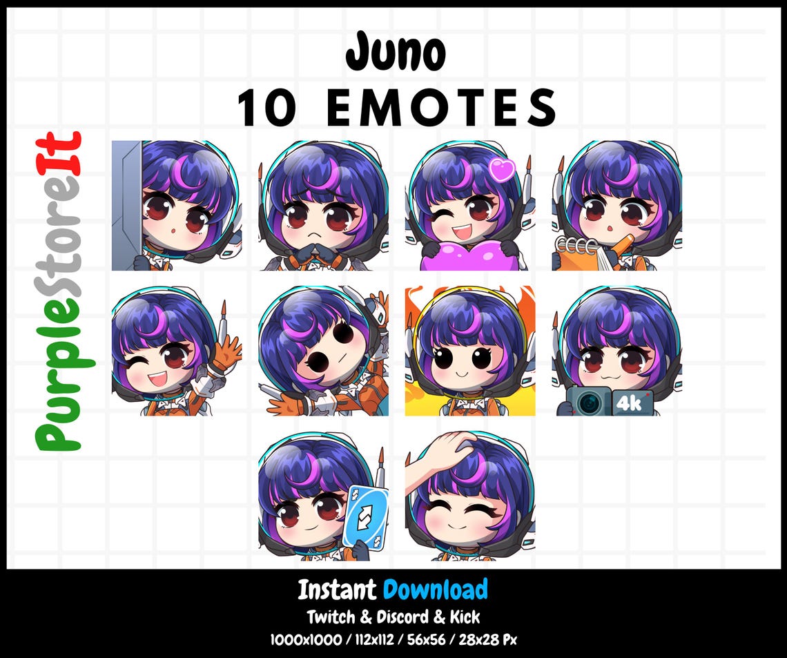 10 Juno Emotes From Overwatch | Twitch Emotes | Discord Emotes | Kick ...