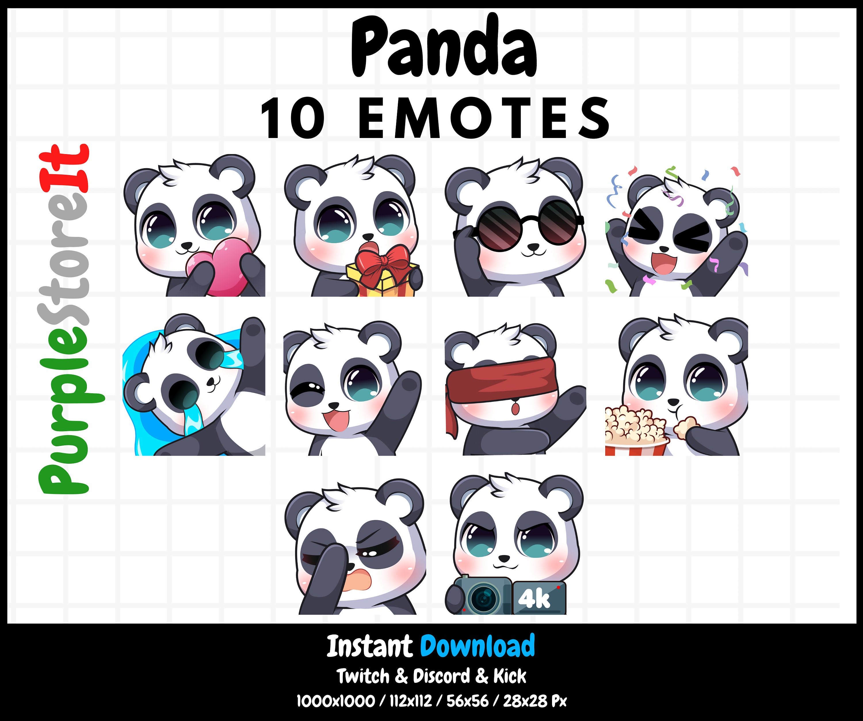 10 Panda Emotes | Twitch Emotes | Discord Emotes | Kick Emotes | Cute ...