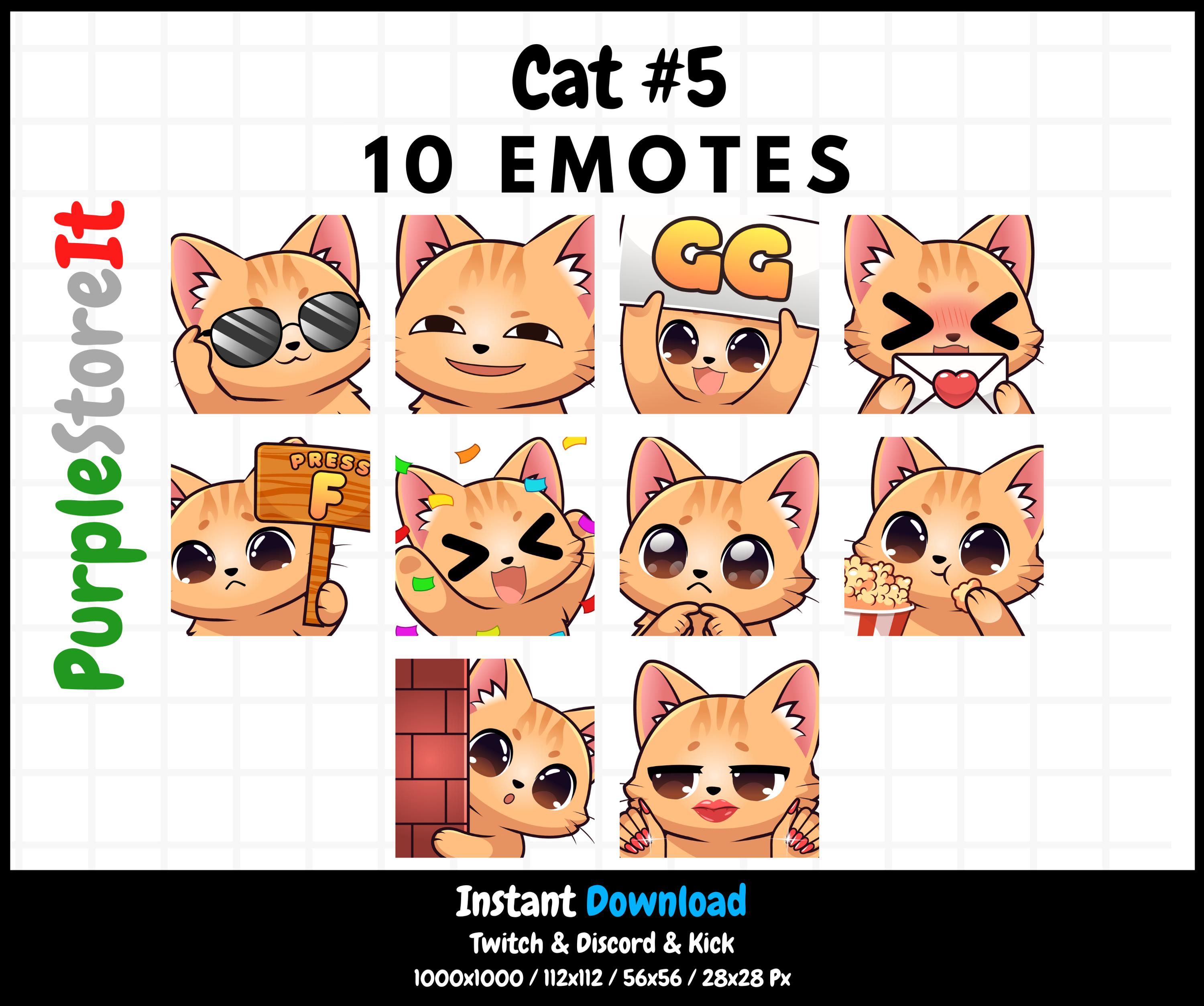 10 Orange Cat Emotes | Twitch Emotes | Discord Emotes | Kick Emotes ...