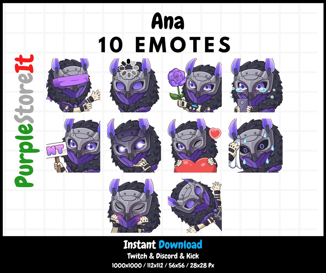 10 Ana Emotes From Overwatch | Twitch Emotes | Discord Emotes | Kick ...