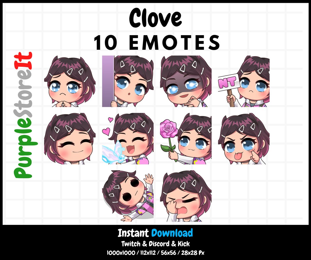10 Clove Emotes From Valorant | Twitch Emotes | Discord Emotes | Kick ...