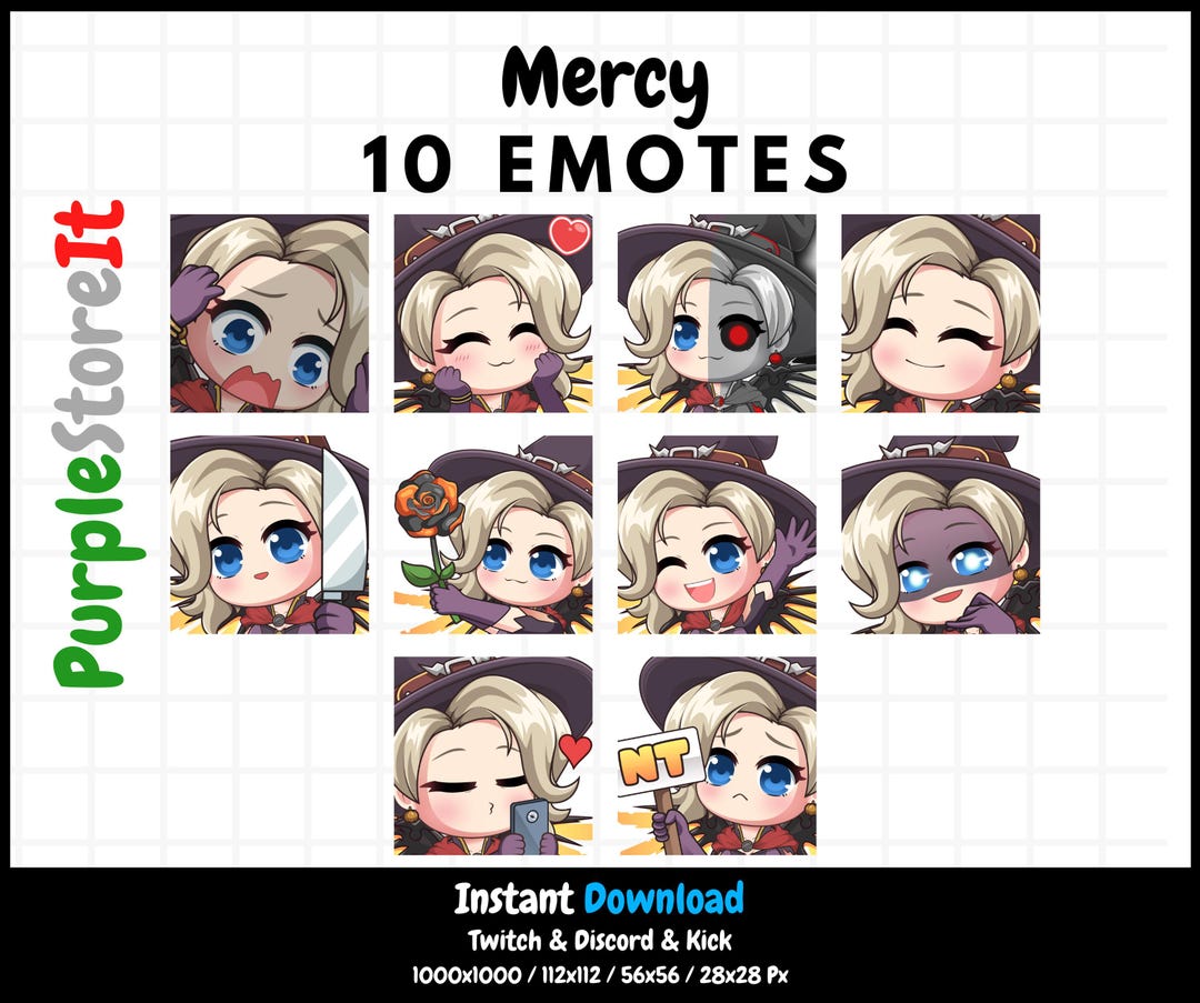 10 Witch Mercy Emotes From Overwatch | Twitch Emotes | Discord Emotes ...
