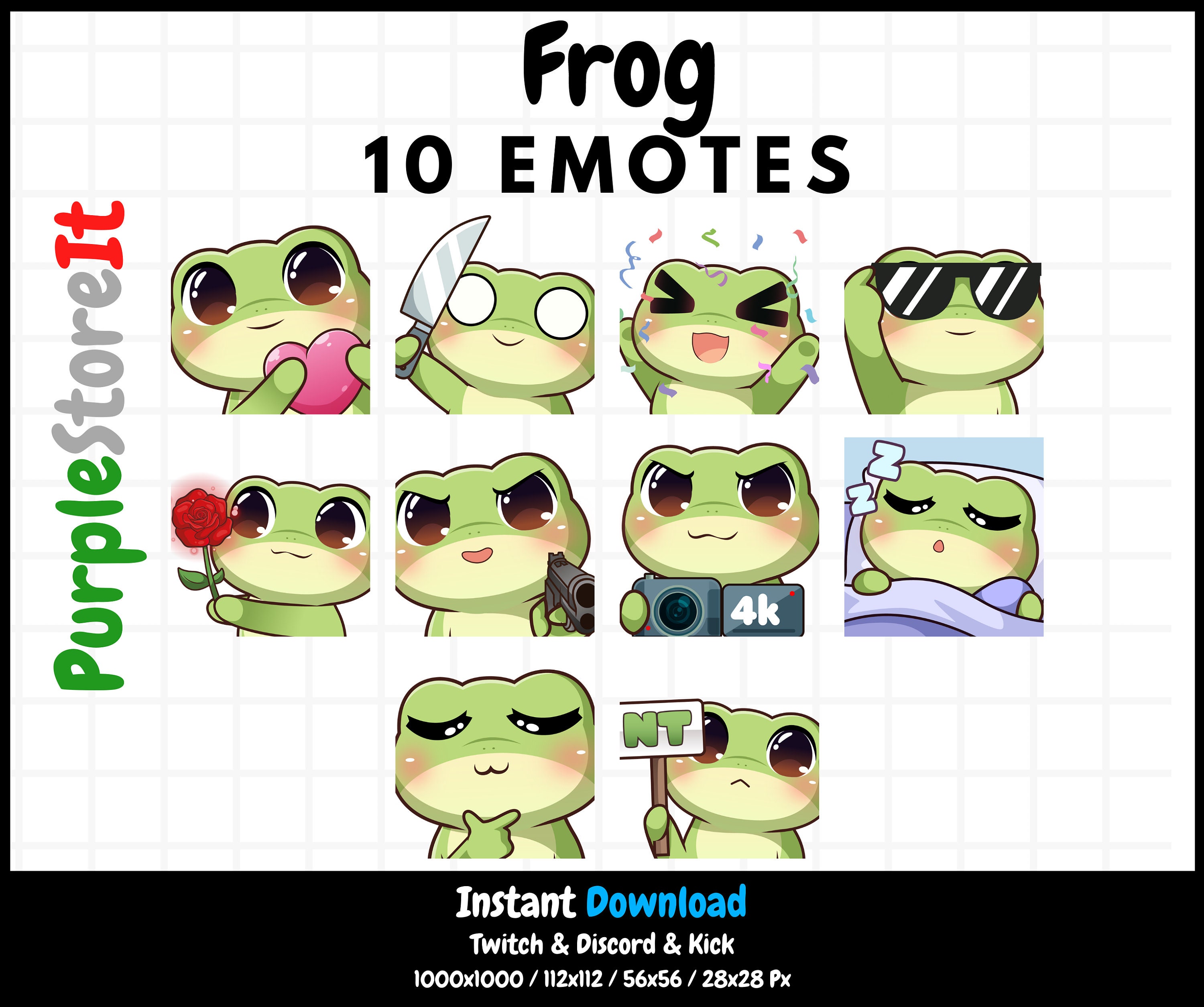 10 Frog Emotes Twitch Emotes Discord Emotes Kick Emotes Cute Frog ...
