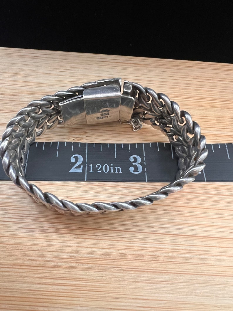Vintage TAXCO Mexico Double Curb Link Heavy Bracelet Marked MEXICO 925 ...