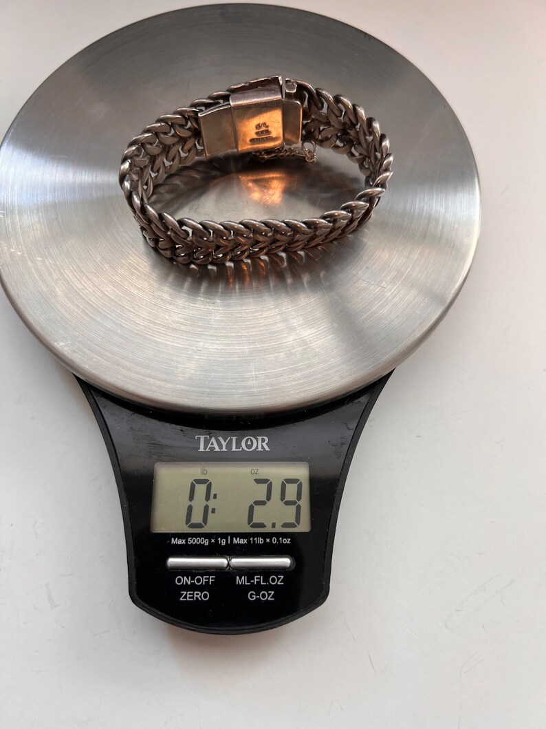 Vintage TAXCO Mexico Double Curb Link Heavy Bracelet Marked MEXICO 925 ...