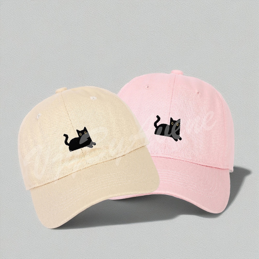 Black Cat Baseball Cap,cat Embroidery Baseball Cap,cute Creative Baseball Cap, Sports Portable ...