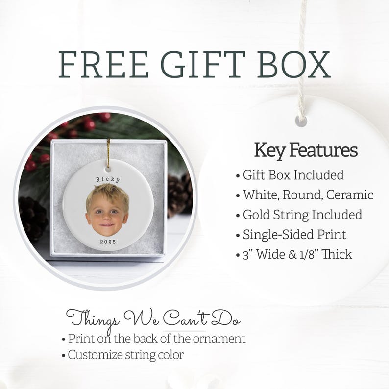 Custom Baby Face Photo Ornament, Custom Kids Face Ornament ...