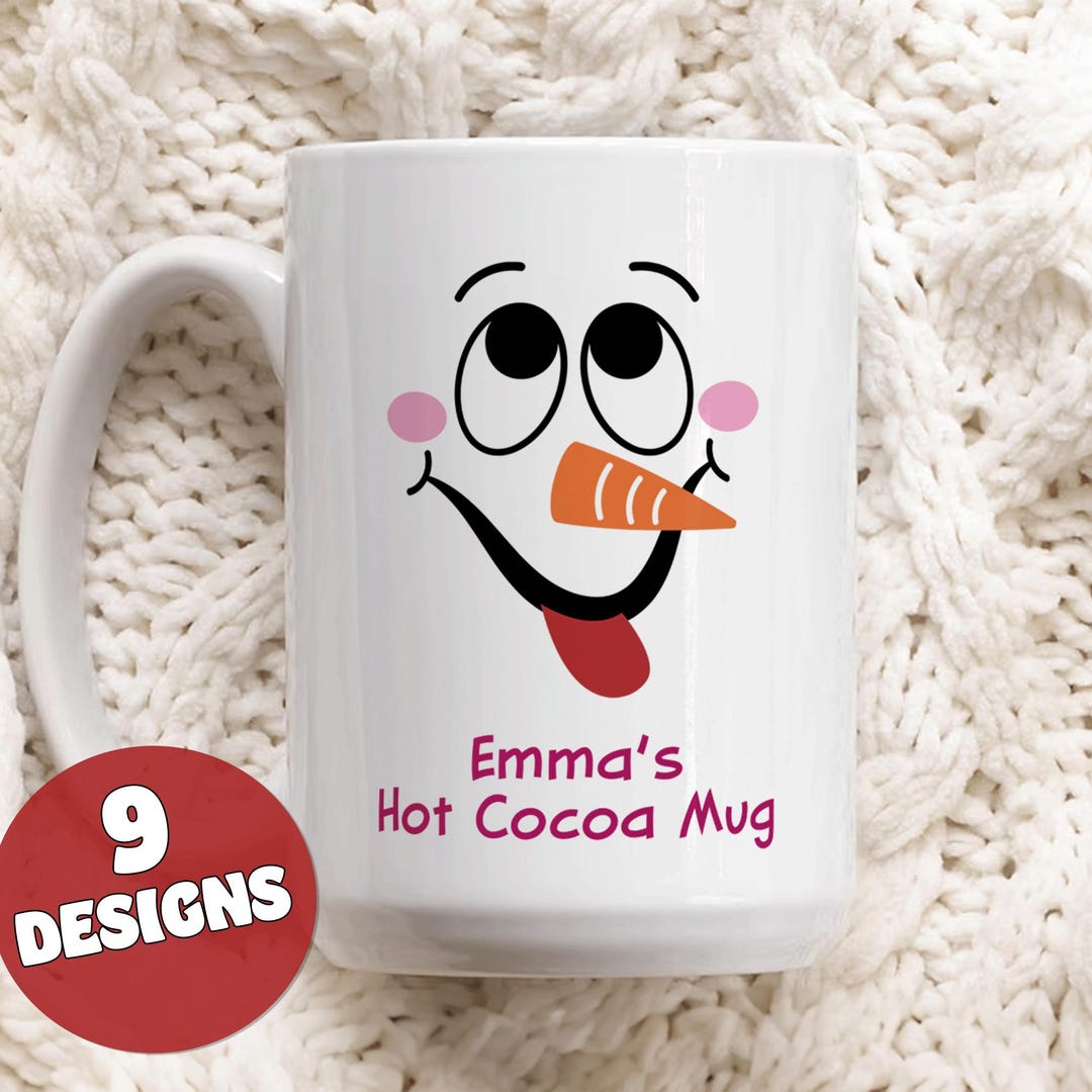 Custom Kids Cup, Kids Snowman Face Mug, Personalized Kids Gift - Etsy