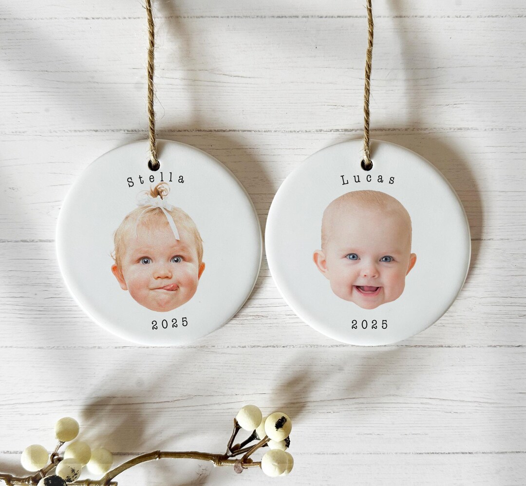Custom Baby Face Photo Ornament, Custom Kids Face Ornament ...