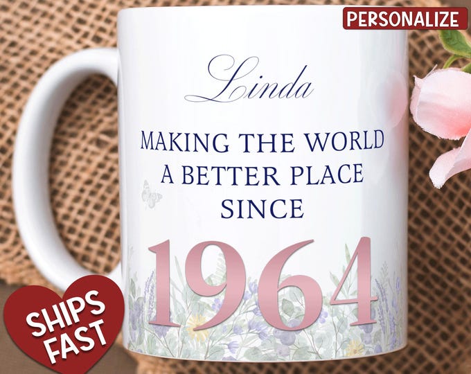 Custom 60th Birthday Mug, Pick Your Hair Mug, Personalized Coffee Mug ...