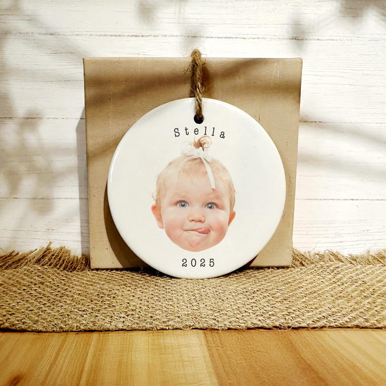Custom Baby Face Photo Ornament, Custom Kids Face Ornament ...