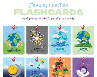 Days of Creation Flash Cards - Etsy