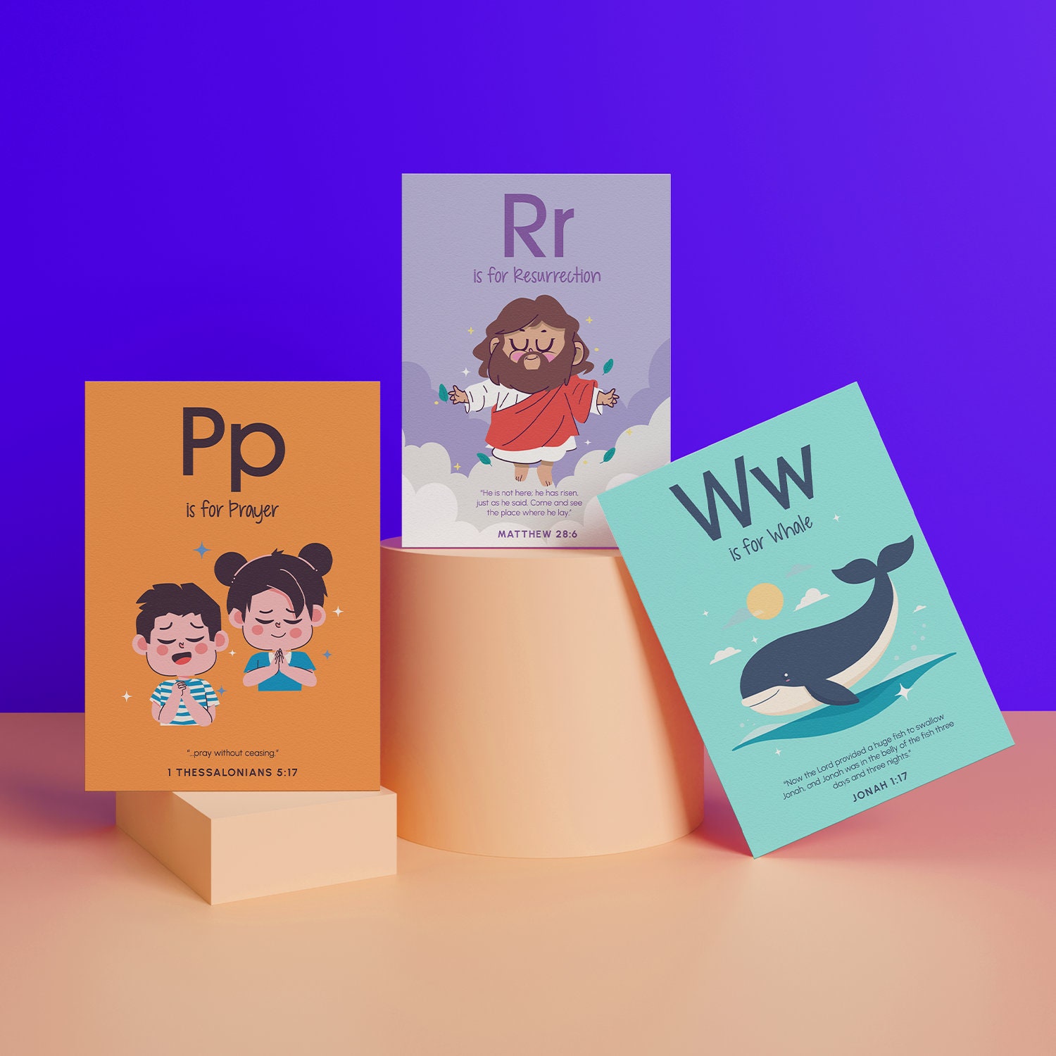 ABC Bible Scripture Flashcards With Bible Verses Alphabet Card Set ...