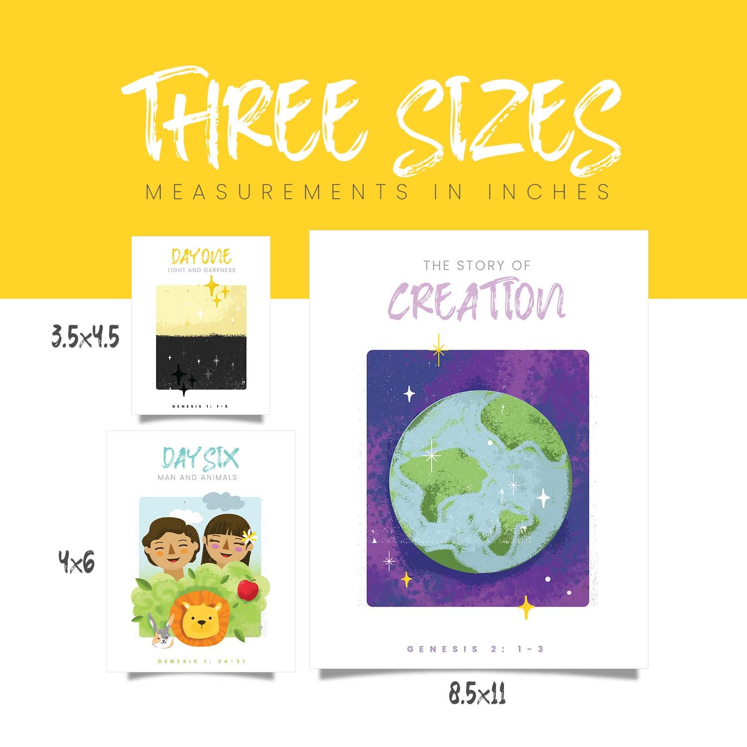 7 Days of Creation Flash Cards, Genesis, Bible Lesson for Kids, Homeschool Activities, Sunday ...