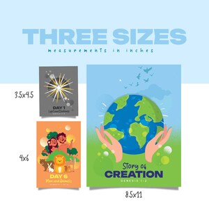 7 Days of Creation Flash Cards, Genesis, Bible Lesson for Kids ...